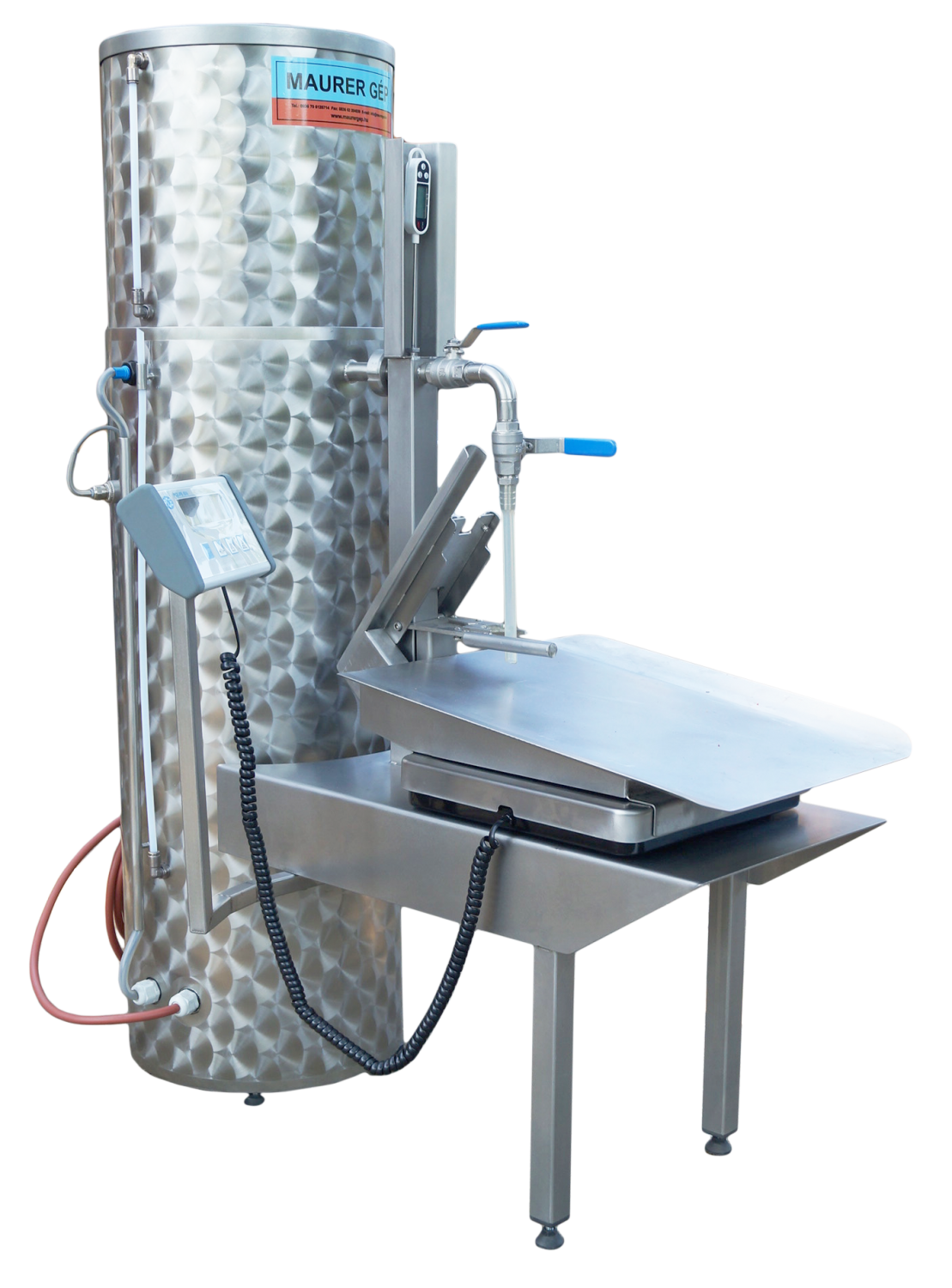 Pasteuriser with Bag in Box filling module and weight, 180 l/h - Destiller