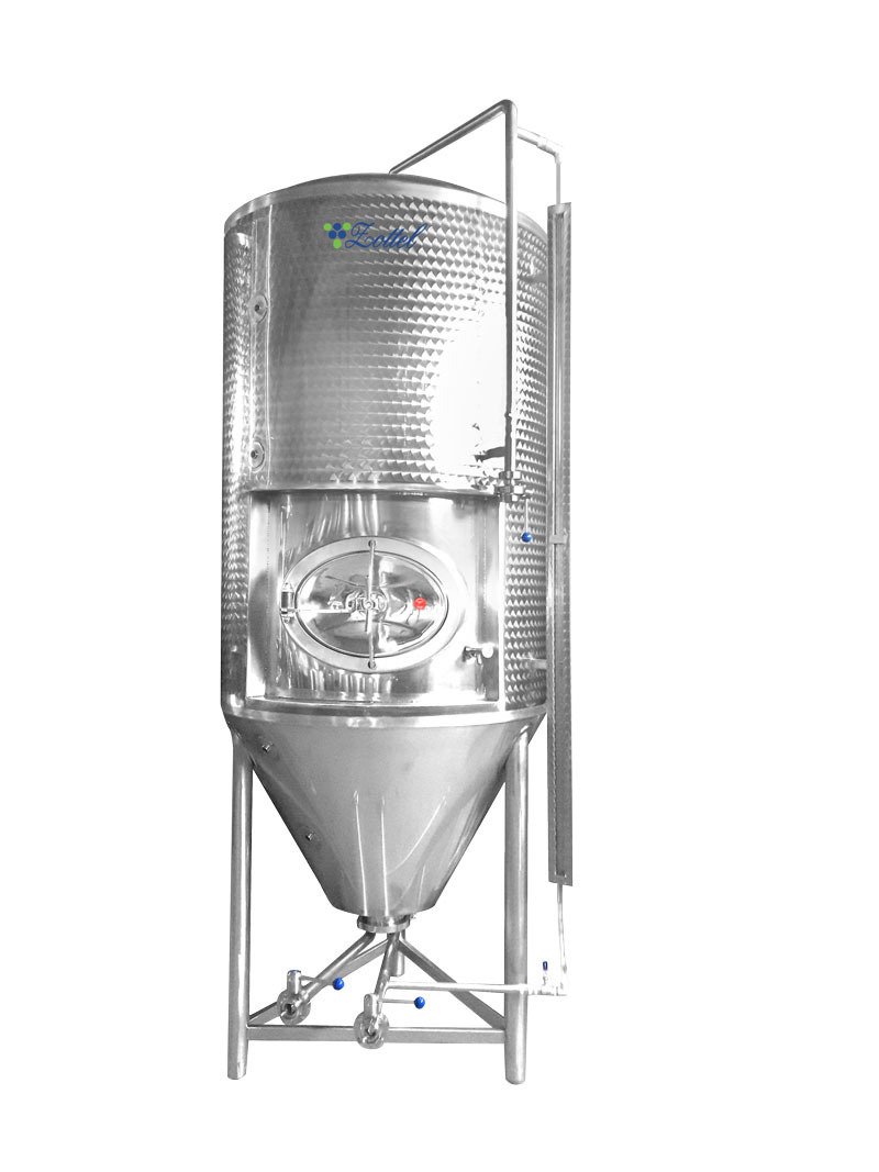 Insulated conical tank with cooling jacket - Destiller