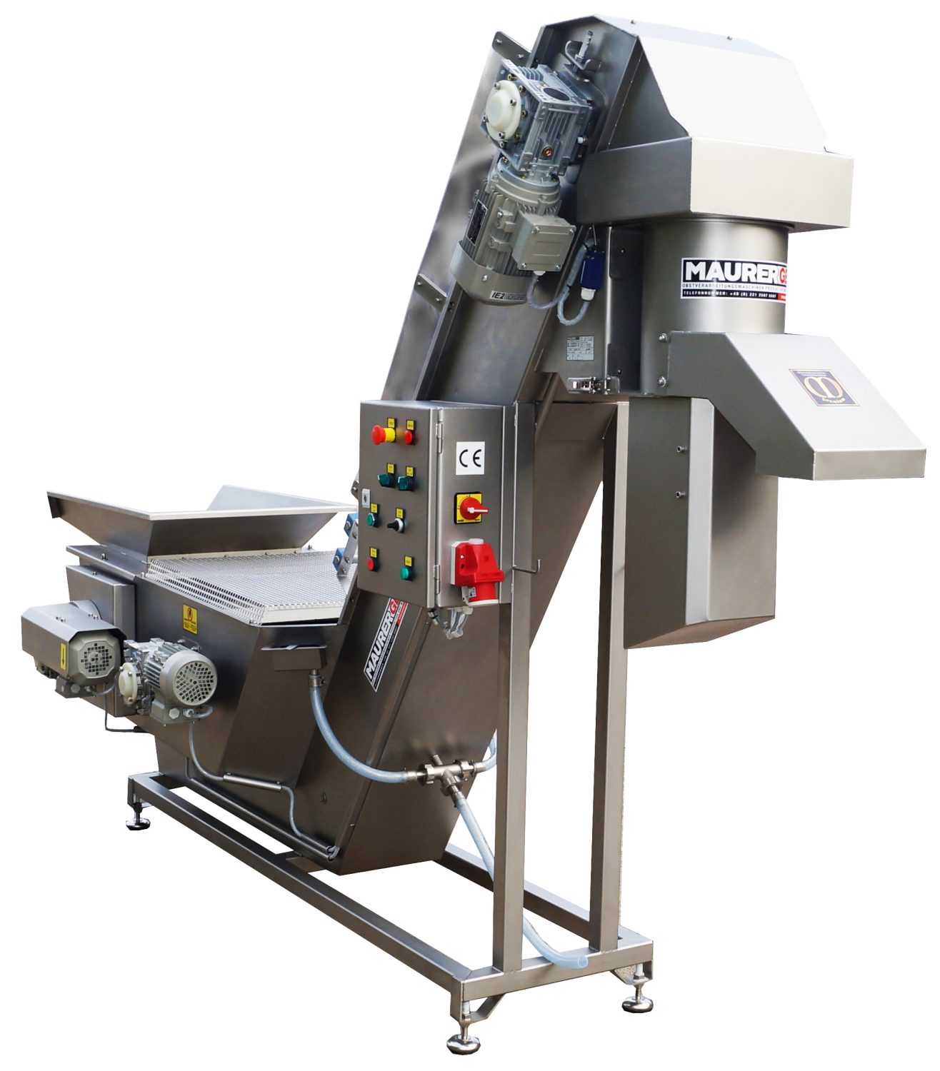 Fruit and vegetable washer with grinder and brushes - Destiller